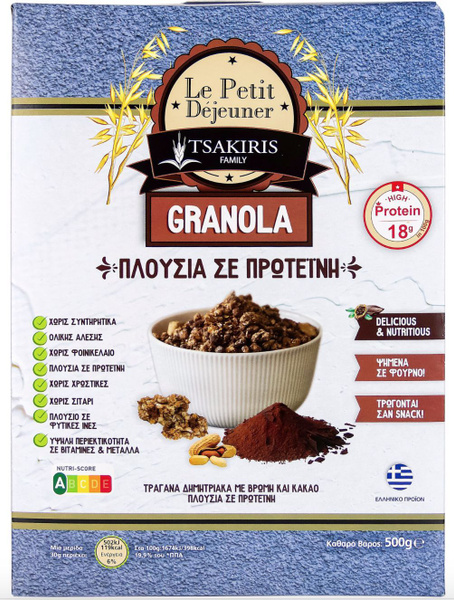 Le Petit Dejeuner Tsakiris Family Гранола протеиновая с шоколадом ...