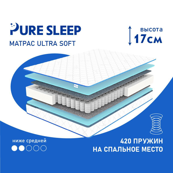 Матрас Димакс Матрас_Pure Sleep Ultra Soft 2_, Независимые пружины, 160 ...