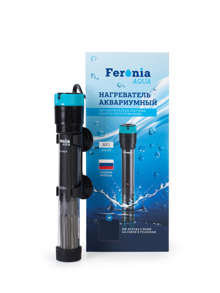 Нагреватель аквариумный Feronia Aqua 100Вт для аквариума от 50 до 100 л ...