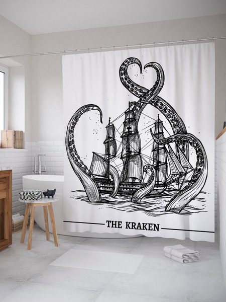 Штора для ванной 200x180 см JoyArty ширма плотные ширина 180 высота 200 ...