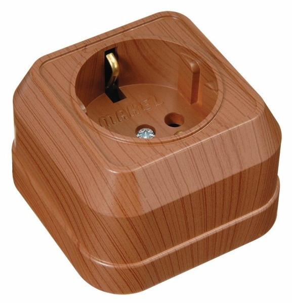 Розетка 1 м с заземл 16а 220в Makel наружной установки цвет орех, 45408 - купить по низкой цене ...