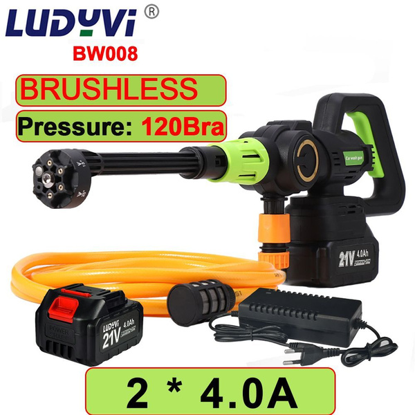 120бар Аккумуляторный пистолет для автомойки высокого давления 21 В Бесколлекторный ...