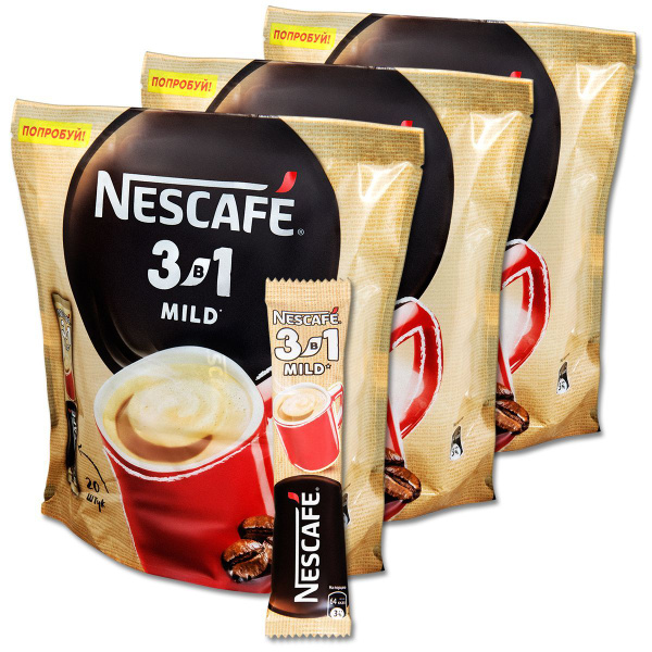 Кофе 3в1 Nescafe "MILD, растворимый мягкий, 14.5 г, 60 шт. - купить с ...