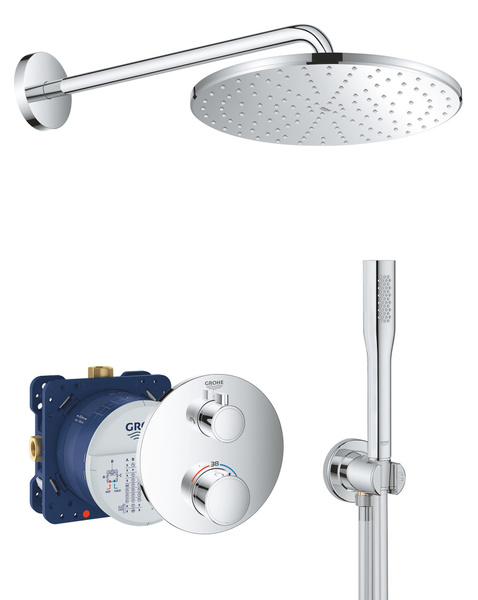 Душевая система с тропическим душем и термостатом Grohe Grohtherm ...