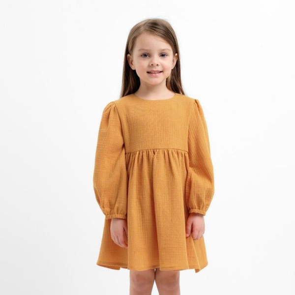 Платье детское с длинным рукавом KAFTAN "Муслин", размер 30 (98-104 см ...