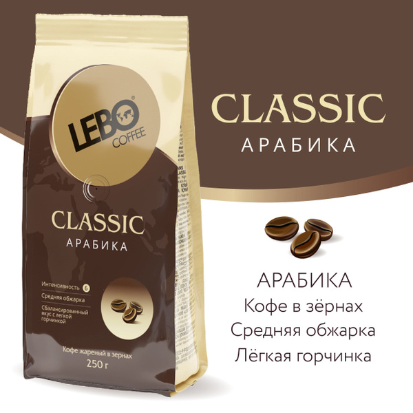Кофе в зернах Lebo CLASSIC Арабика, 250 г - купить с доставкой по ...