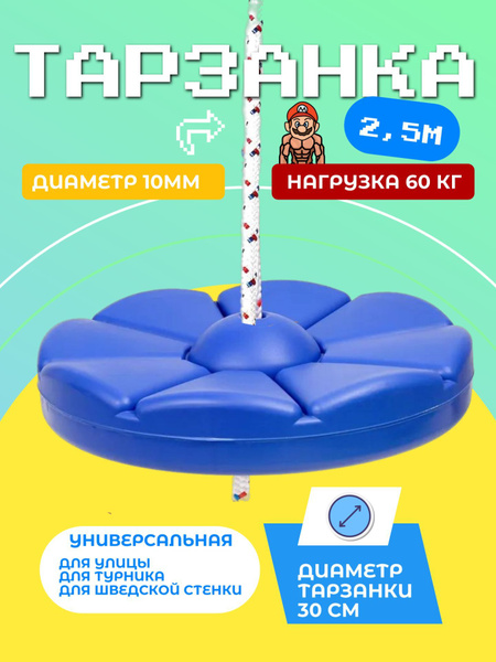 Тарзанка для шведской стенки / турника / для улицы, Синяя - купить с ...