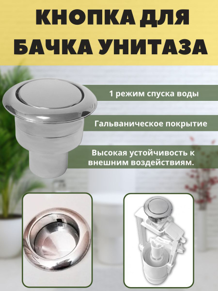 Кнопка слива для бачка унитаза однорежимная СК 1-А - купить в интернет ...