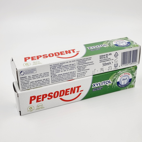 Зубная паста Pepsodent Xylitol Фторсодержащая (2x50) 100 мл 2 шт (Из ...
