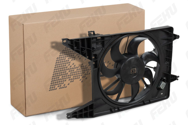 Вентилятор охлаждения Lada Largus (12-), Renault Logan (08-) с кожухом и резистором A/C FEHU ...