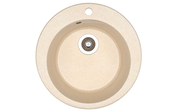 Кухонная мойка DR.GANS ГАЛА 51 Латте КРУГЛАЯ врезная мойка из литьевого ...