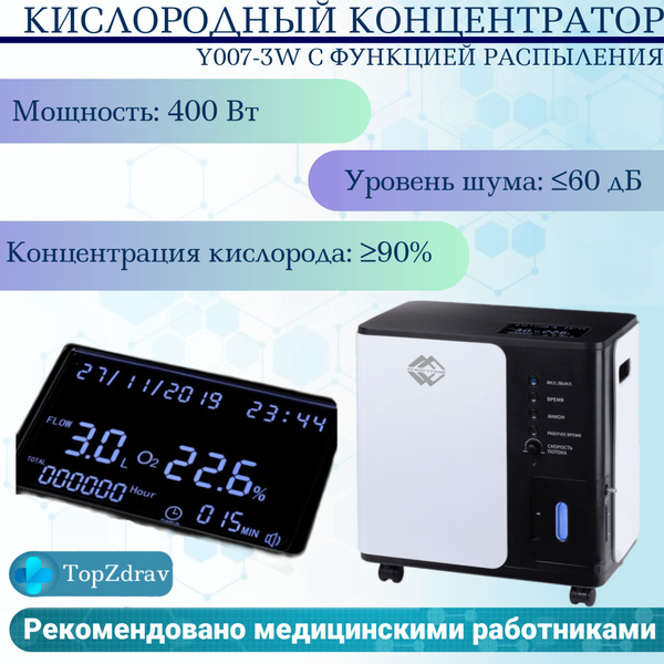 Кислородный концентратор Y007-3W с функцией распыления (небулайзера) - купить с доставкой по ...
