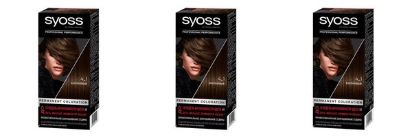 Syoss Краска для волос каштановый,115 мл, 3 уп. - купить с доставкой по выгодным ценам в ...