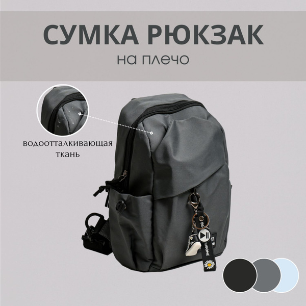 Сумка рюкзак на плечо, мужская, женская кросс-боди, бананка. Мини ...