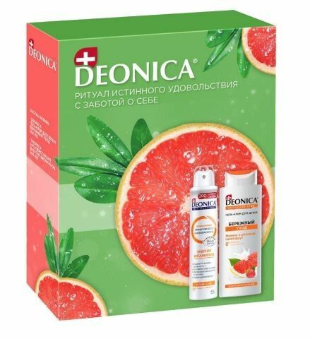 Подарочный набор Deonica Энергия витаминов, дезодорант спрей 200 мл + гель для душа 250 мл ...