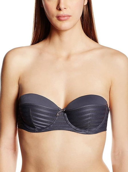 Бюстгальтер Женский BEEDEES балконет, на косточках, размер 75A серый Повседневный Крючки ...