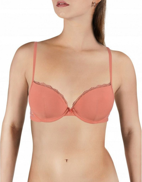 Бюстгальтер Женский BEEDEES на косточках, формованная чашка, размер 80B коричнево-красный ...