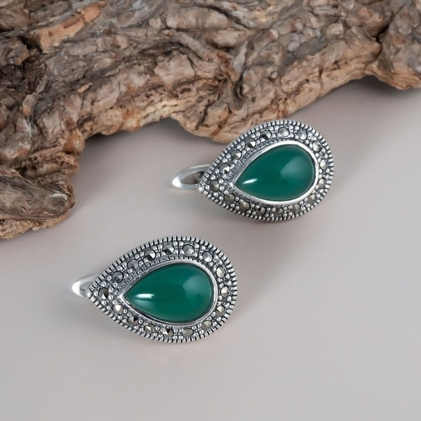 Milana Silver Серьги ювелирные Шикарные cерьги из серебра с марказитом ...