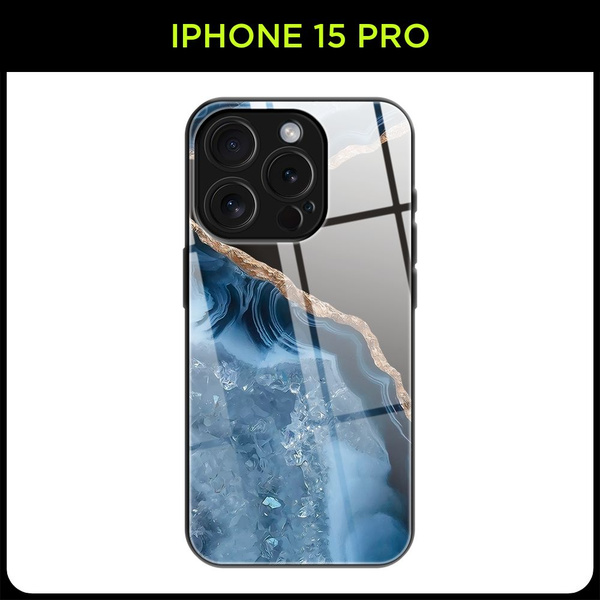 Стеклянный чехол на Apple iPhone 15 Pro / Айфон 15 Про с принтом "Чёрно ...