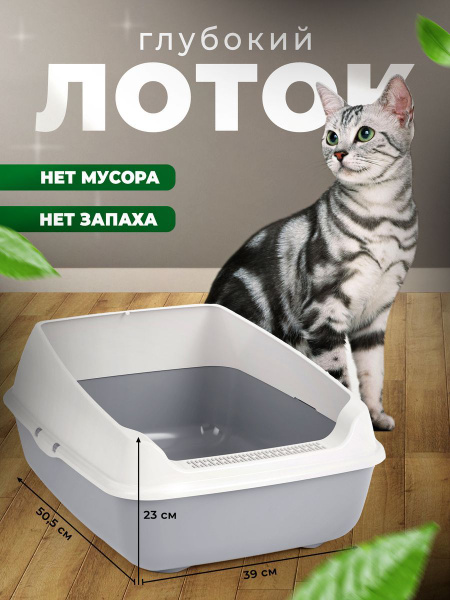 Высокий кошачий лоток с бортом - купить с доставкой по выгодным ценам в ...