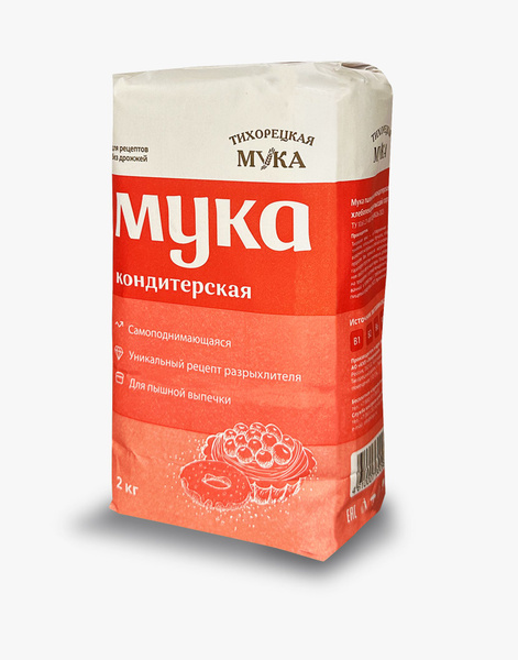Мука кондитерская "Тихорецкая Мука" самоподнимающаяся, высший сорт, 2 ...
