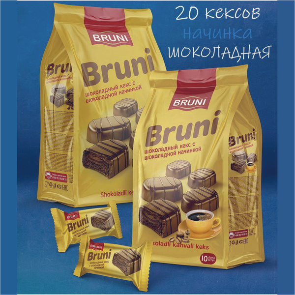 Кекс глазированный с шоколадной начинкой 190г х 2шт BRUNI - купить с ...