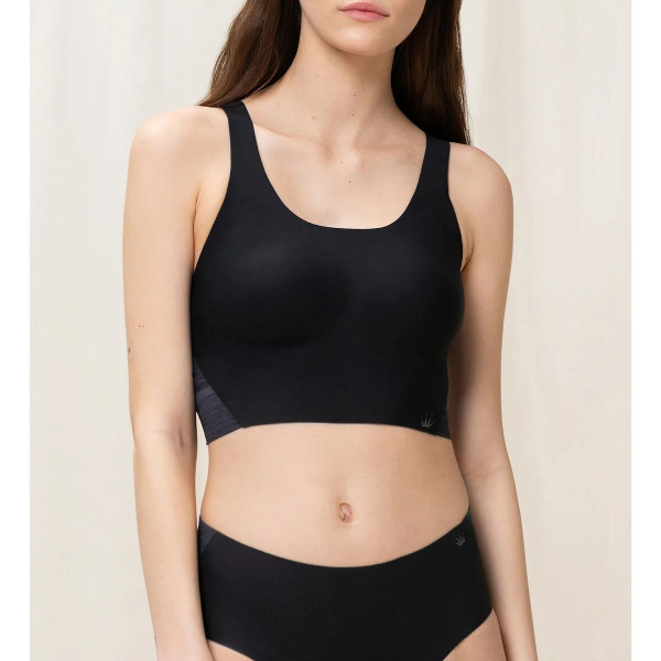 Топ-бюстье Женский TRIUMPH, размер 70B, 70C черный Эластан, Полиамид Повседневный Крючки ...