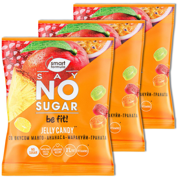 Жевательный мармелад Smart Formula Тропические вкусы , без сахара, 70 г ...
