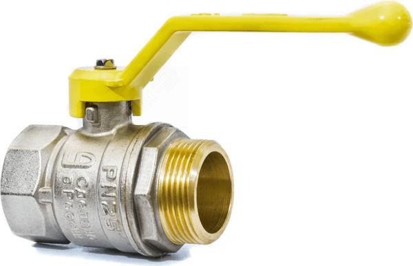 Кран шаровый латунный никелированный 11б27п ДУ 15(1/2') ВР/ВР рычаг GAS ...