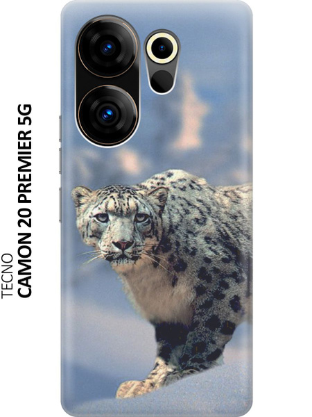 Силиконовый чехол Настороженный барс на Tecno Camon 20 Premier 5G ...