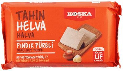 KOSKA Кунжутная халва 200 гр с пюре из фундука (FINDIK PURELI HELVA ...