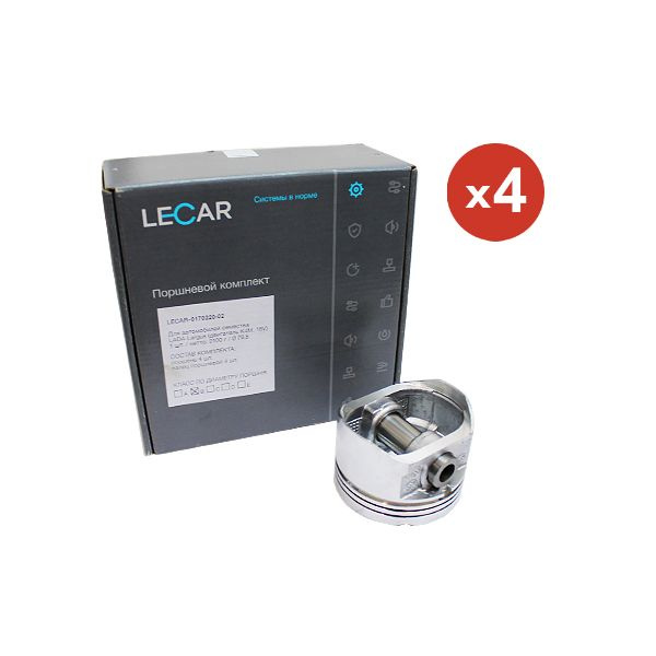 Комплект поршней Lecar для а/м LADA Largus (4 поршня + 4 пальца ...