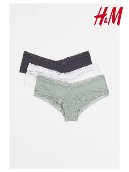 Комплект трусов хипстеры H&M, 3 шт - купить с доставкой по выгодным ценам в интернет-магазине ...