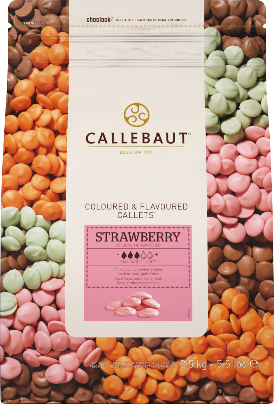 Белый шоколад Callebaut со вкусом и цветом клубники STRAWBERRY-RT-U70 2 ...