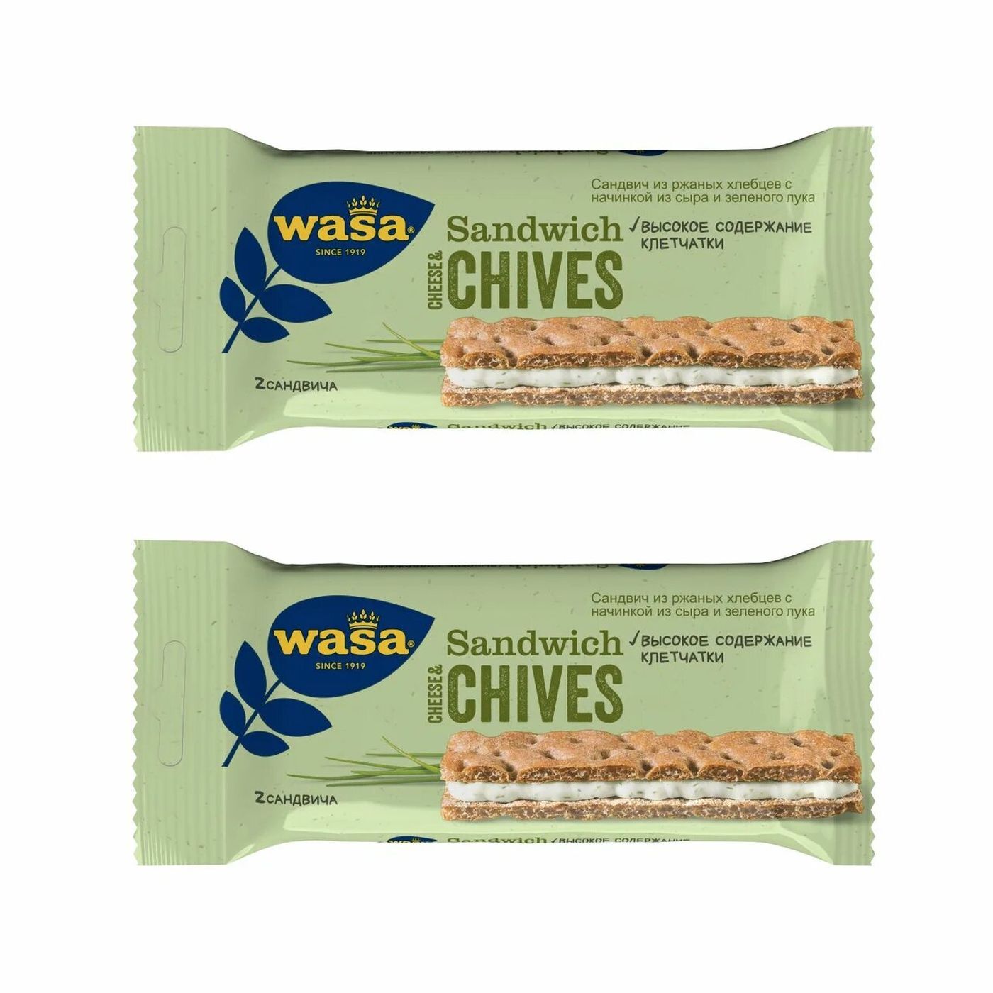Хлебцы Wasa Sandwich Сheese&Chives, ржаные, 37 г х 2 шт — купить в ...