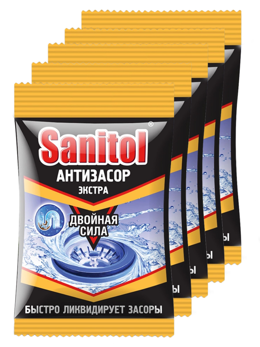 SANITOL/ Комплект 5 шт./ Антизасор для чистки труб, для чистки раковин ...