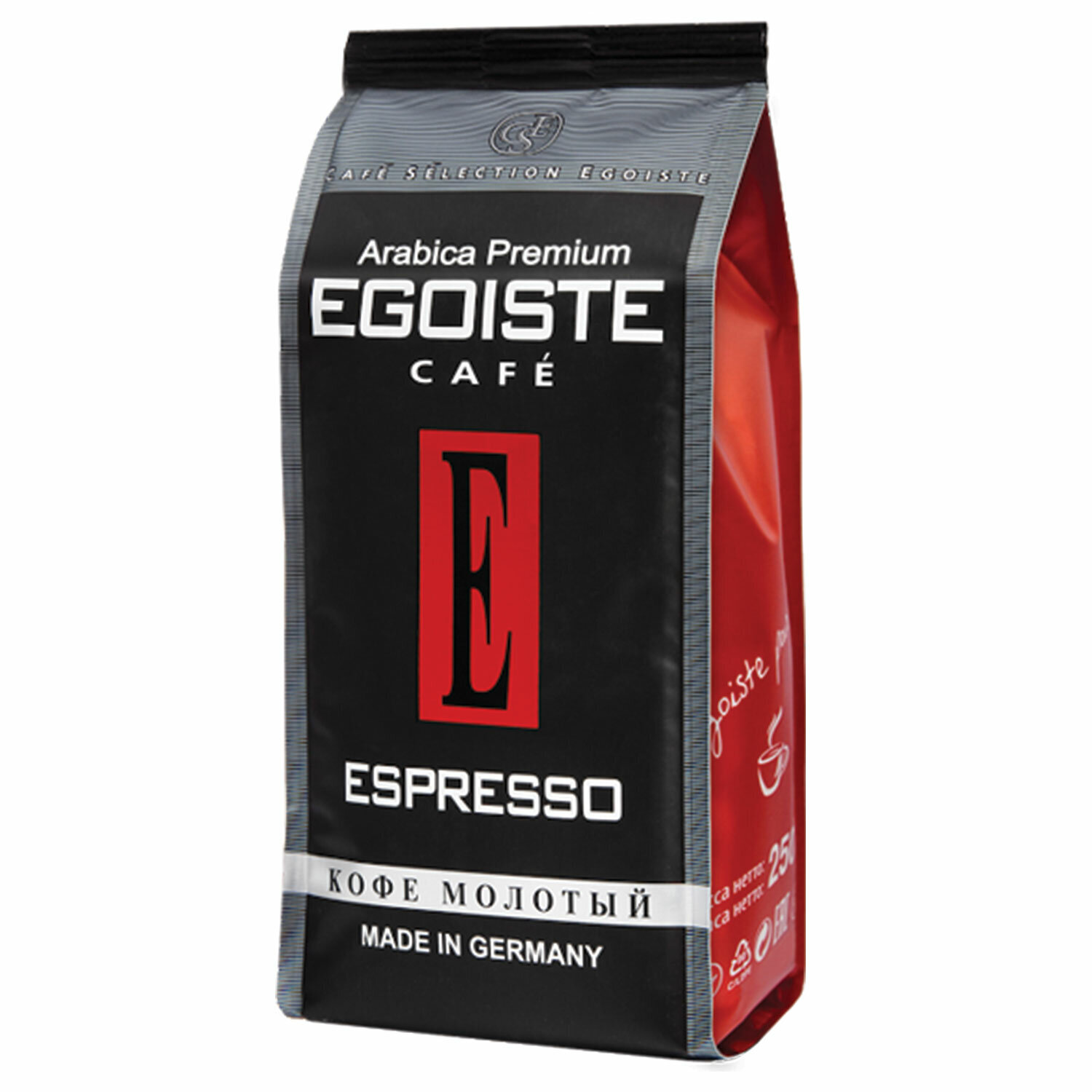 Кофе молотый EGOISTE "Espresso", натуральный, 250 г, 100% арабика ...