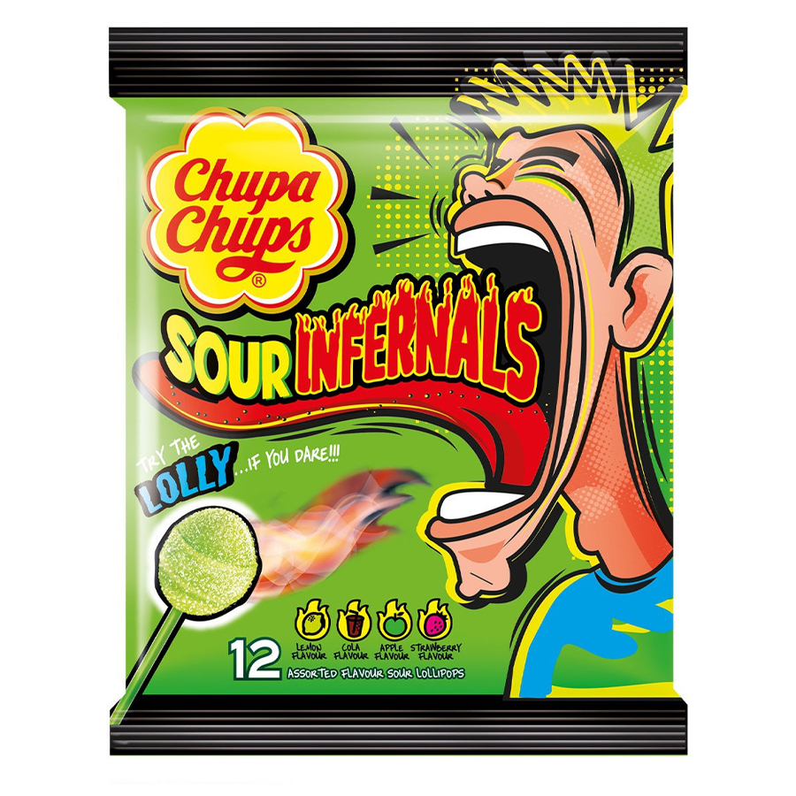 Chupa Chups Spain Чупа-чупс кислые конфеты Лолли на палочках 114гр ...