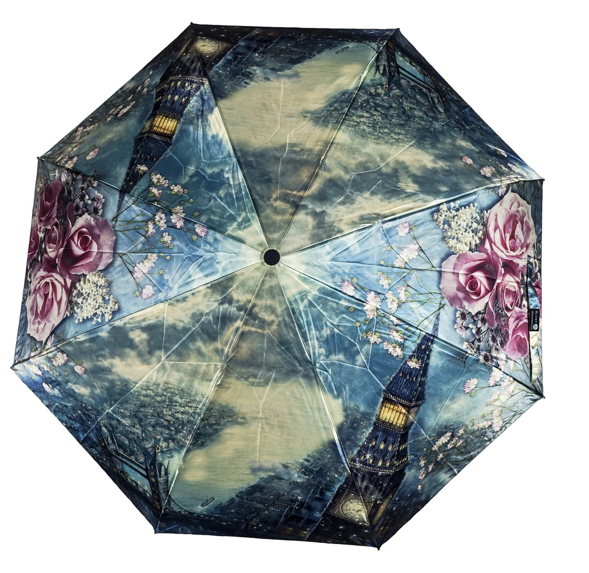 Зонт Planet umbrella, Автомат, 3 сложения, голубой, темно-розовый ...
