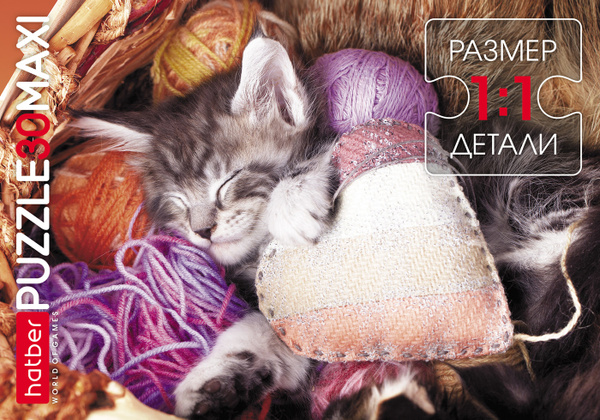 Пазл Hatber Maxi 30 элементов "Котенок с сердечком" - купить с доставкой по выгодным ценам в ...