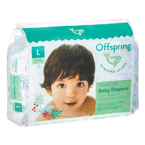 Offspring подгузники детские для мальчиков и девочек, размер L 9-13 кг ...