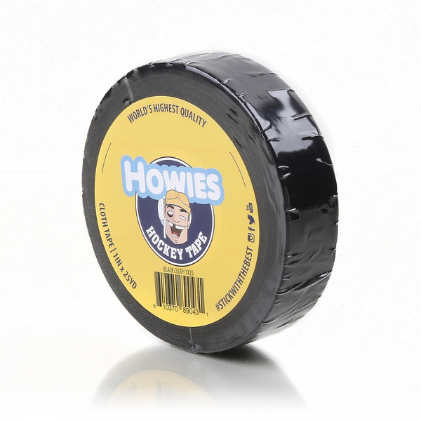 Лента для клюшек Howies Black Cloth Single Wrapped 1" x 25yd Черный ...