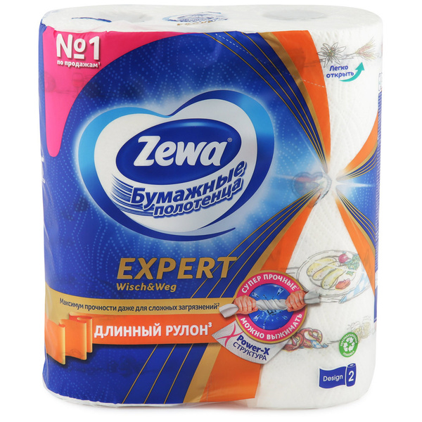 Zewa Бумажные полотенца Zewa EXPERT Wish&Weg, 2 рулона - купить с ...