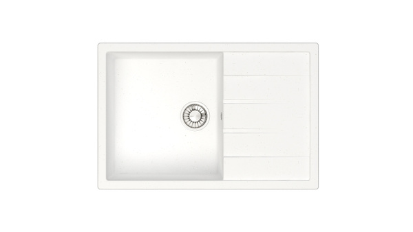 Кухонная мойка GLANZ врезная J-161-31 цвет: белый - купить с доставкой ...
