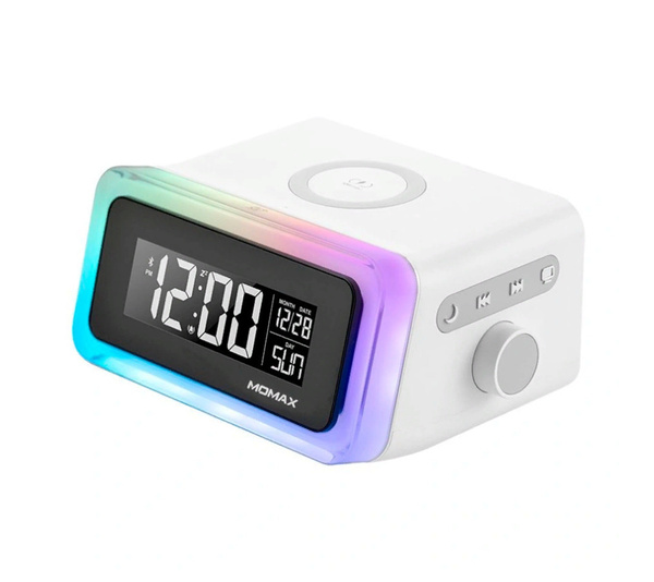 Часы Momax Q.Clock 2 Digital Clock с беспроводной зарядкой 10W - White ...