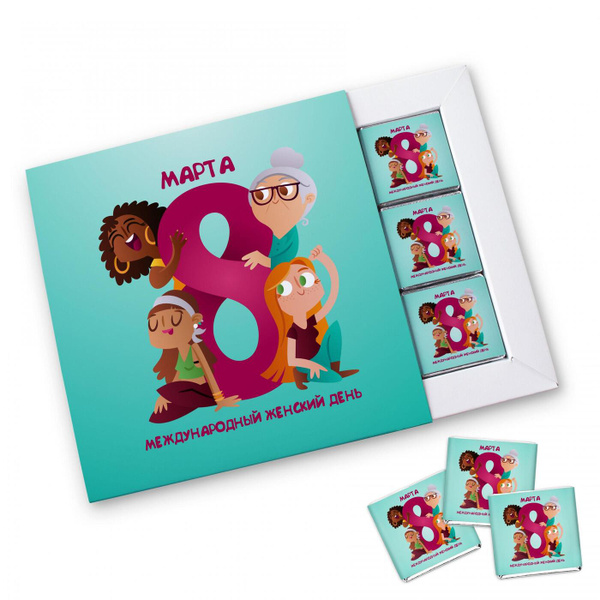 Шоколадный подарочный набор Choco Corp на 8 Марта для женщин, девушек, 9 плиток - купить с ...