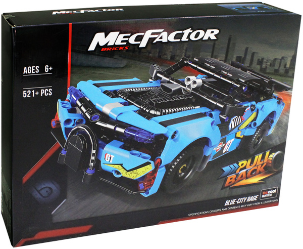 Конструктор MecFactor Technic Техник Инерционный Синий Гоночный автомобиль 521 деталь - купить с ...