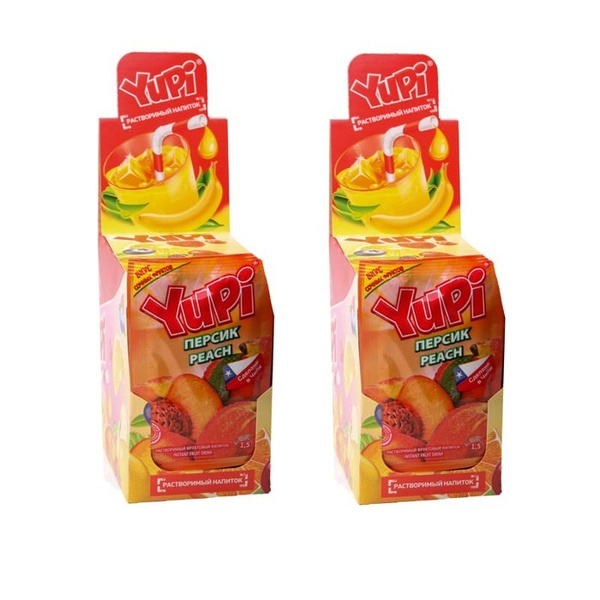 Растворимый напиток Юппи YUPI Персик 24 шт по 15 гр - купить с доставкой по выгодным ценам в ...