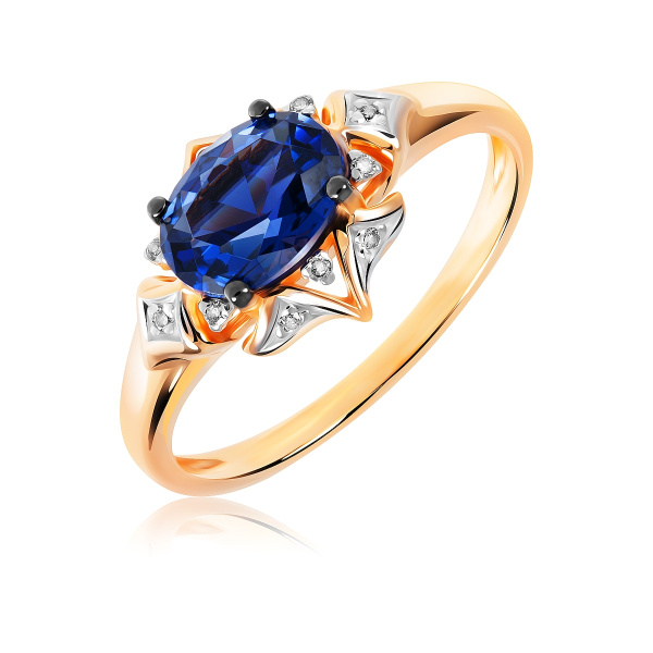 Кольцо с сапфирами и бриллиантами VALTERA из золота 093737 - купить с ...