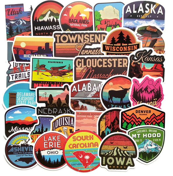 Набор наклеек Штаты США 50шт./ USA States / sticker pack /Стикеры ...